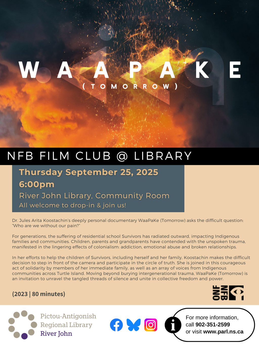 "WaaPaKe (Tomorrow)", NFB documentary film screening (drop-in) - River ...
