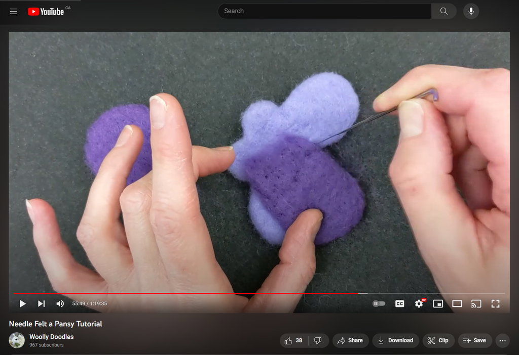 Craft: Needle Felt a Pansy Brooch Tutorial, On-Demand Video | Culture ...